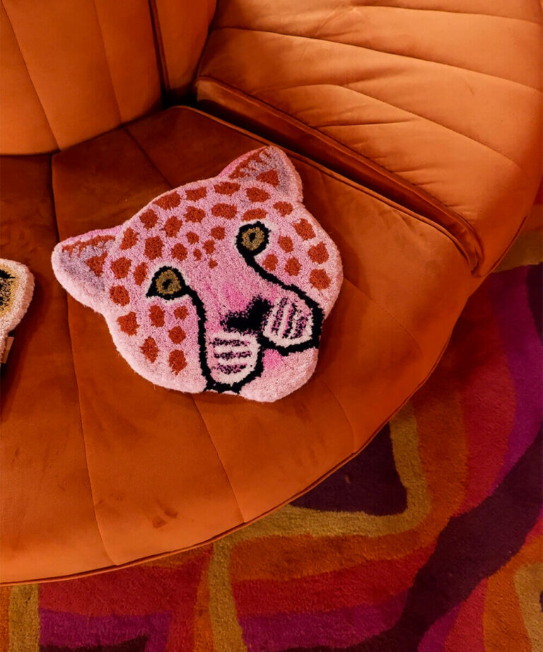 Pinky Leopard Head Rug - Doing Goods