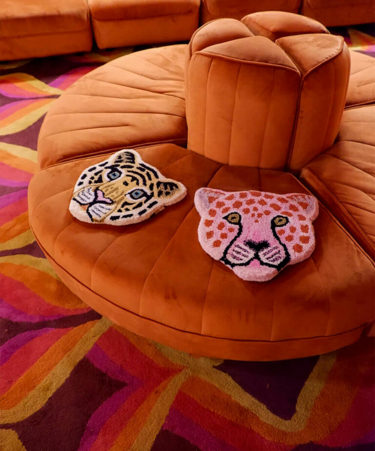 Pinky Leopard Head Rug - Doing Goods