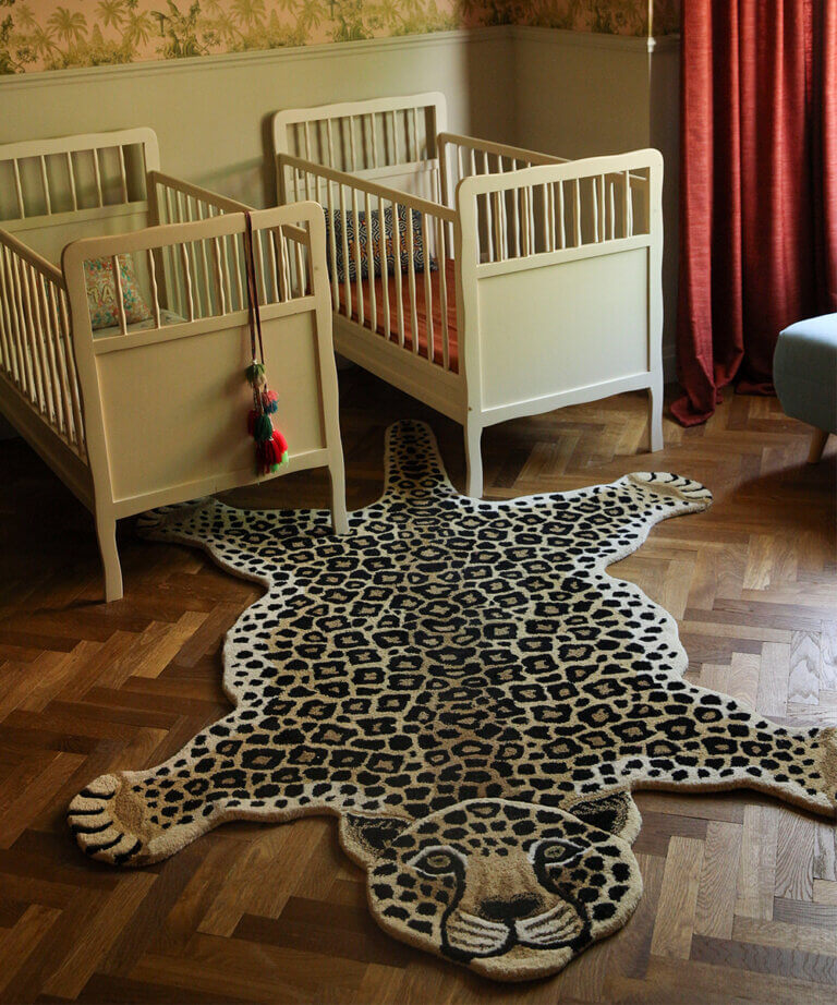 Himani Leopard Head Rug Large - Doing Goods
