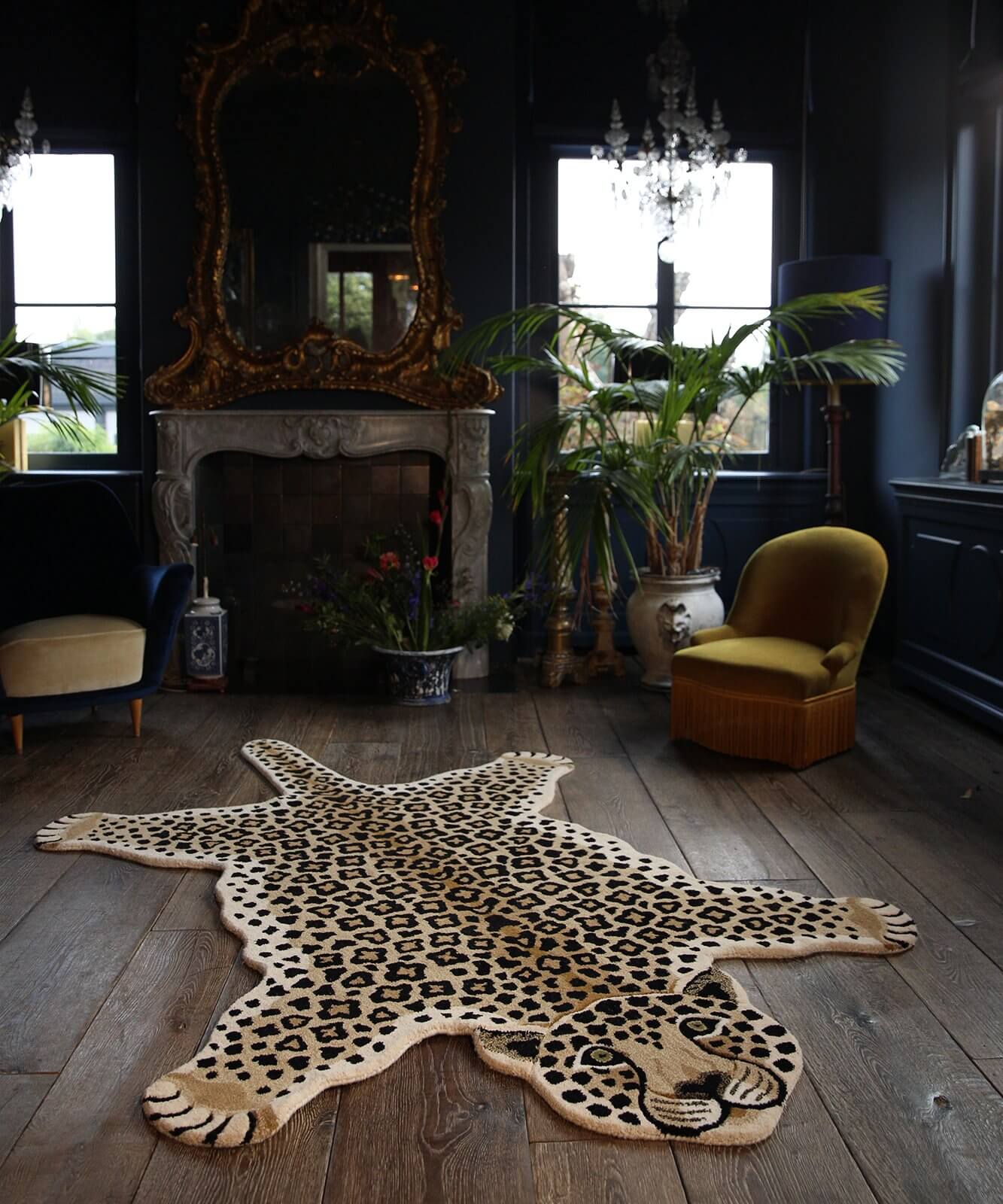 Himani Leopard Head Rug Large - Doing Goods