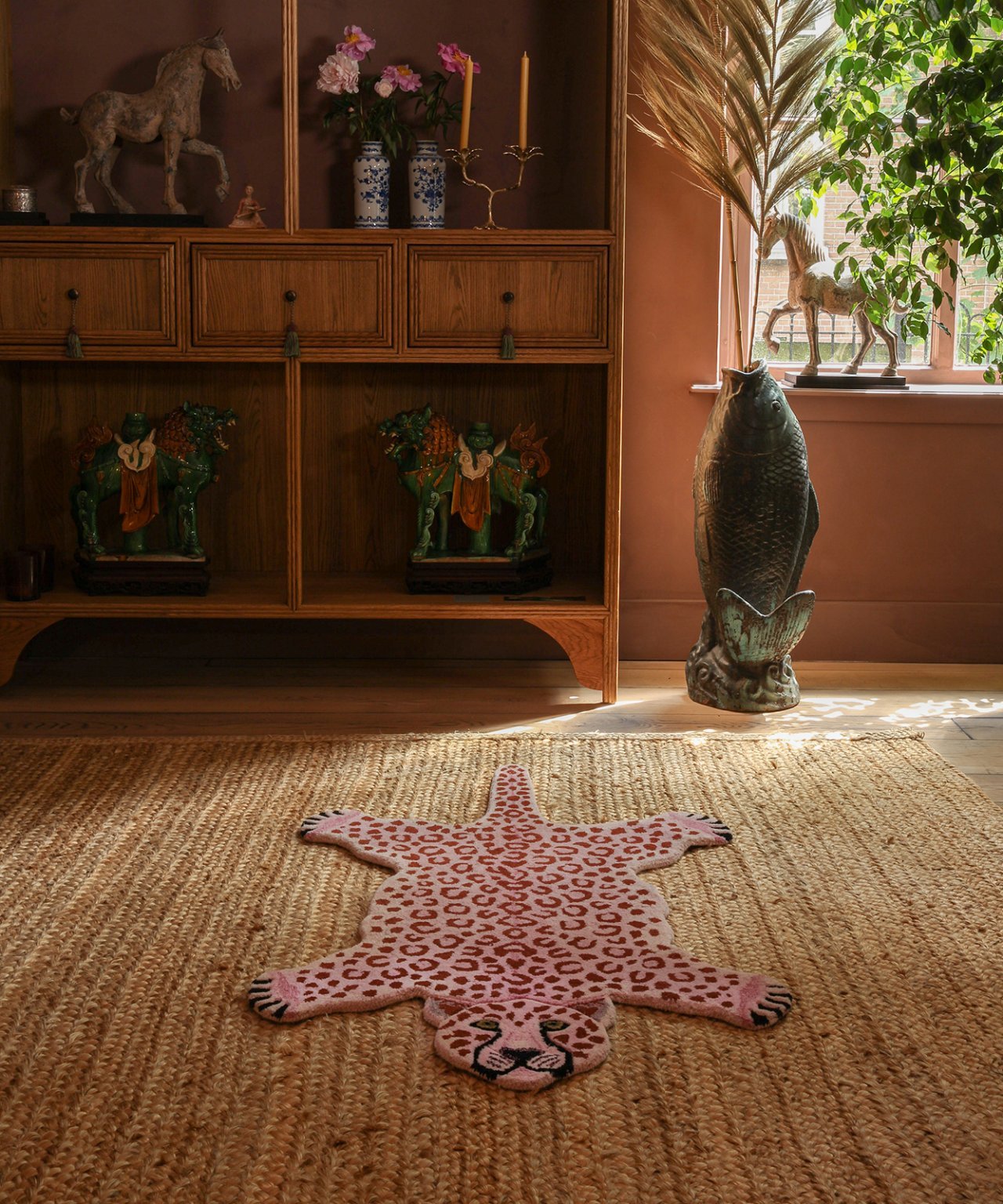 Pinky Leopard Head Rug - Doing Goods