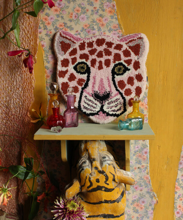 Pinky Leopard Head Rug - Doing Goods