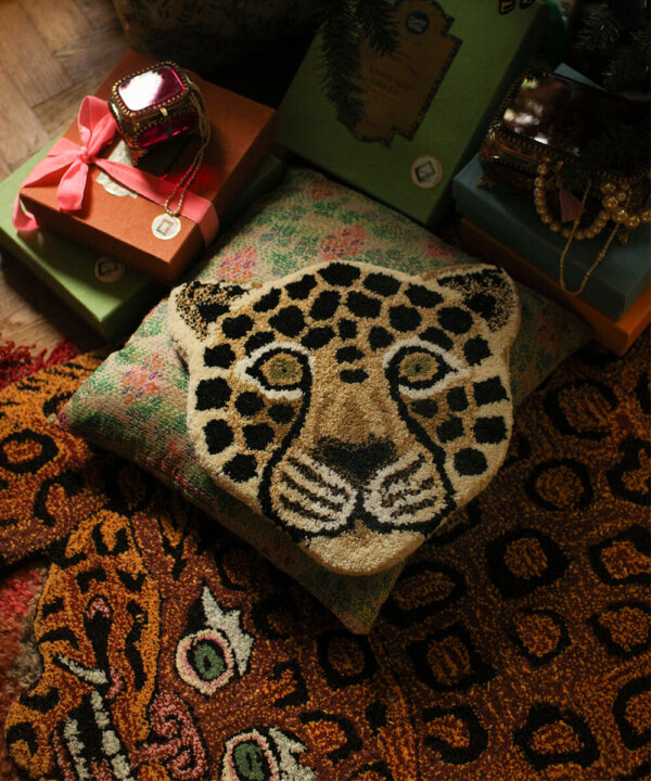 Himani Leopard Head Rug Large - Doing Goods
