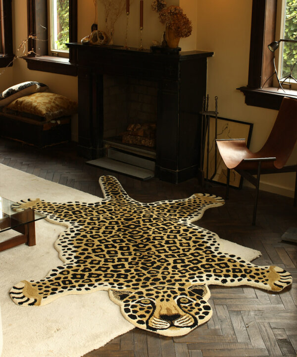 Himani Leopard Head Rug Large - Doing Goods