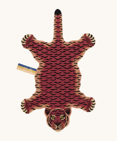 Floral White Tiger Rug Large - Doing Goods