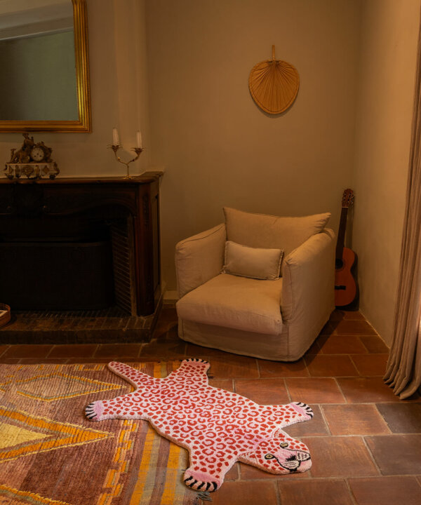 Pinky Leopard Head Rug - Doing Goods