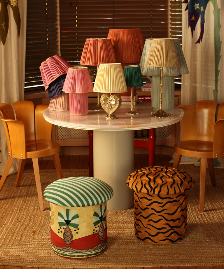 Paloma Palm Embroidered Stool - Doing Goods